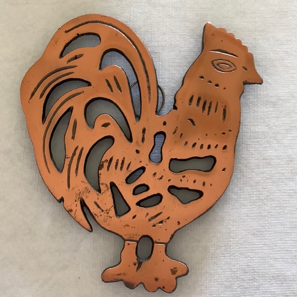 ODI | Other | Vintage Cast Iron And Copper Rooster Trivet | Poshmark